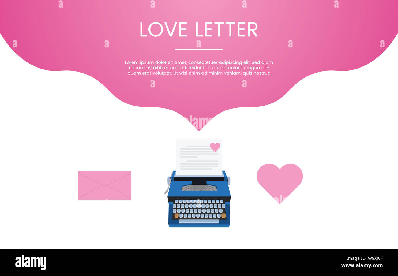 love letter concept template with love icon and pink color theme for ...