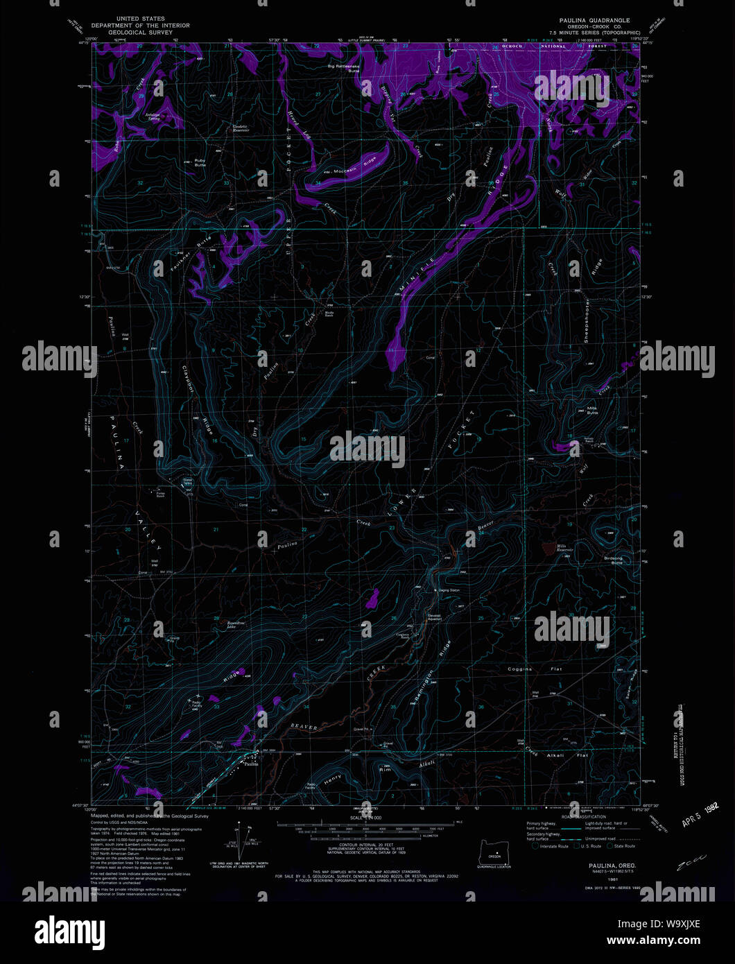 Map of paulina oregon hi-res stock photography and images - Alamy