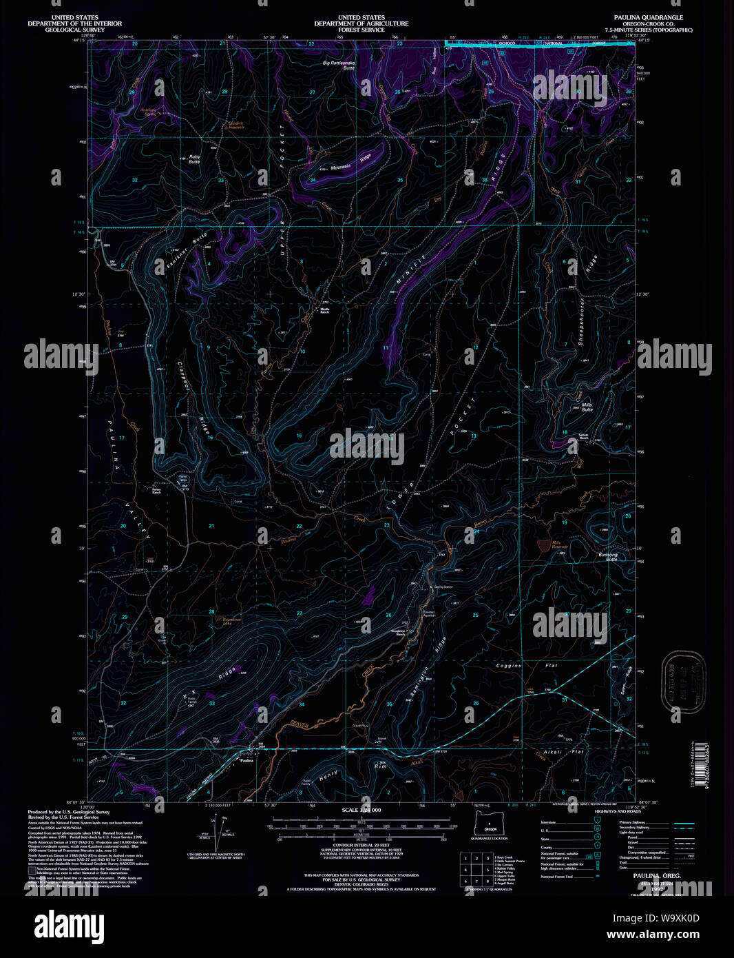 Map of paulina oregon hi-res stock photography and images - Alamy
