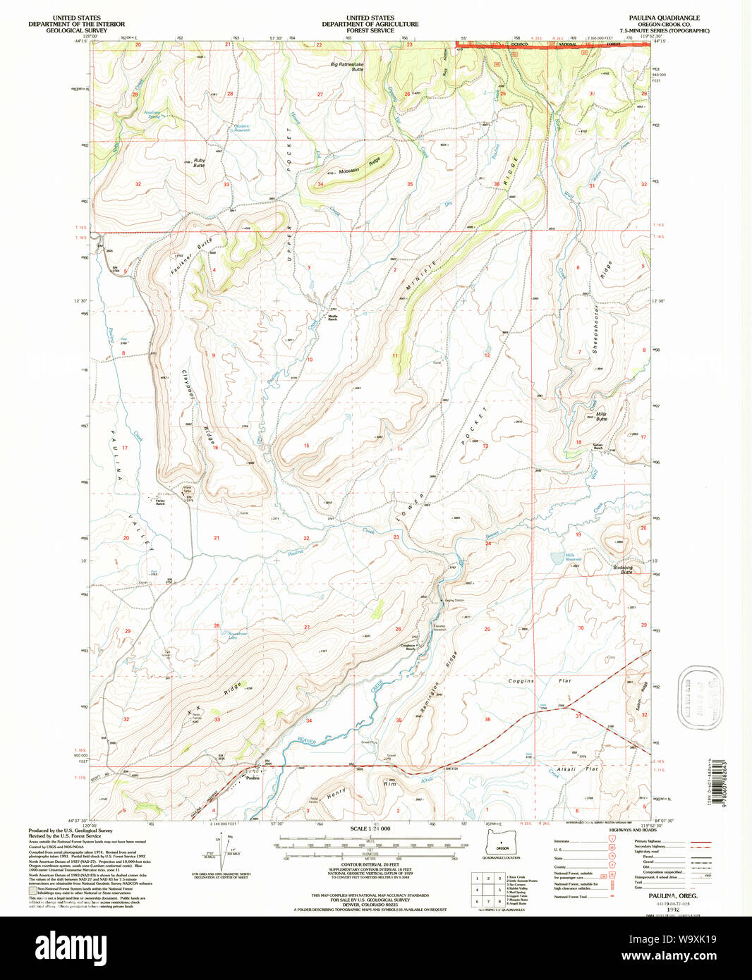 Map of paulina oregon hi-res stock photography and images - Alamy