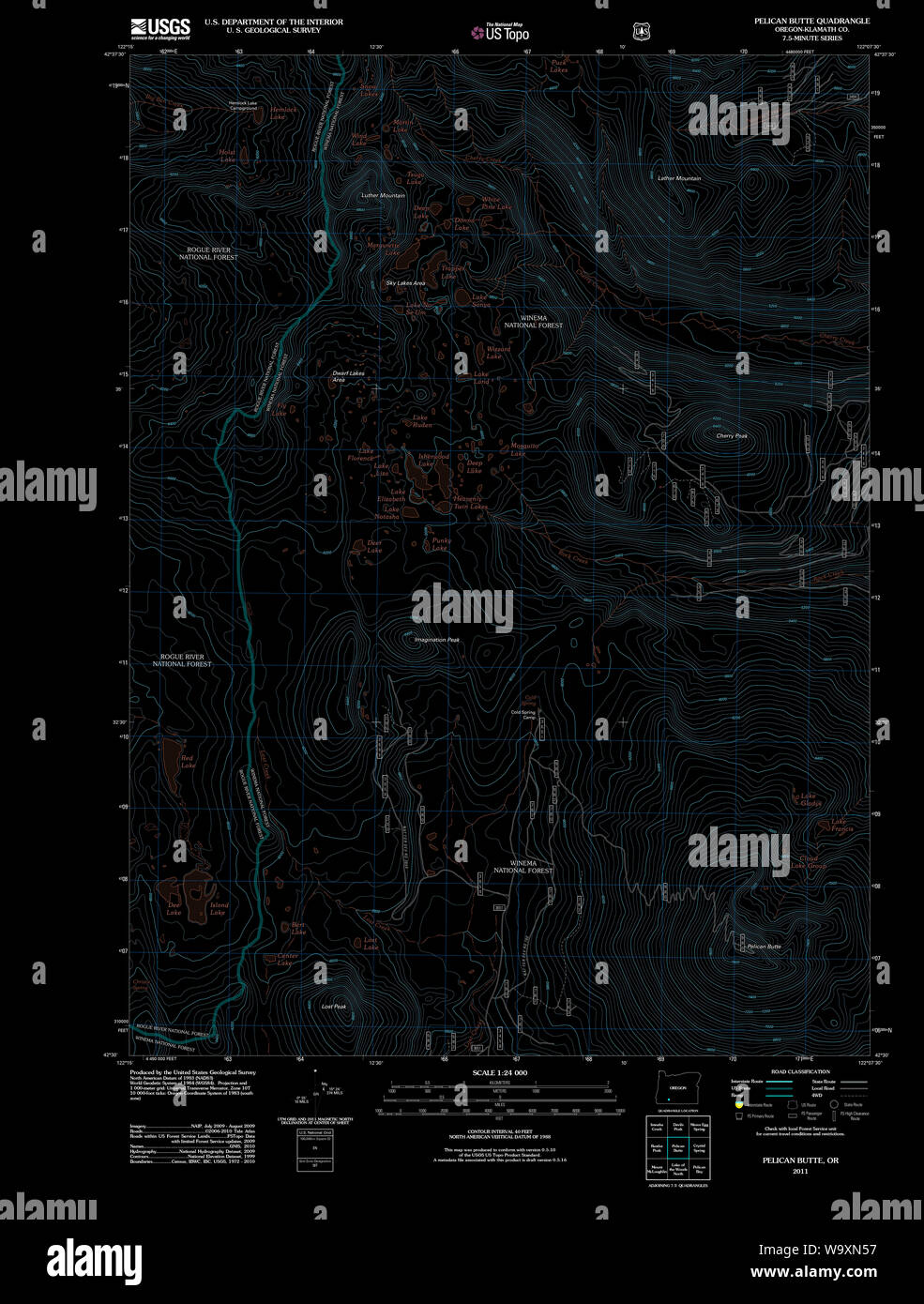 USGS Topo Map Oregon Pelican Butte 20110715 TM Inverted Restoration ...