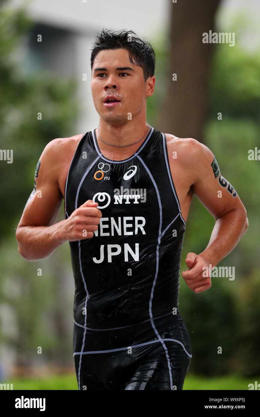 Odaiba, Tokyo, Japan. 16th Aug, 2019. Kenji Nener (JPN) Triathlon ...
