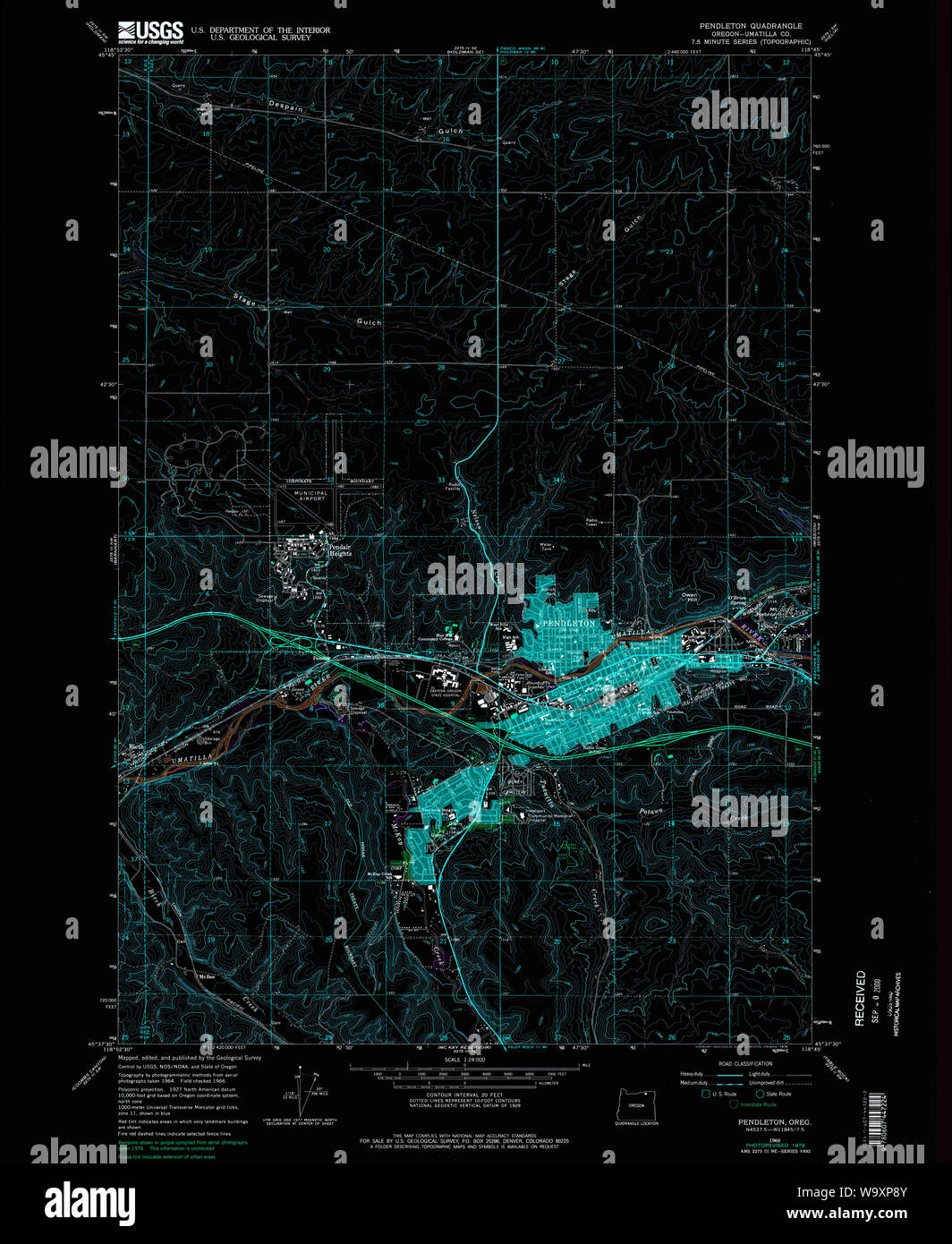 Pendleton oregon map hi-res stock photography and images - Alamy