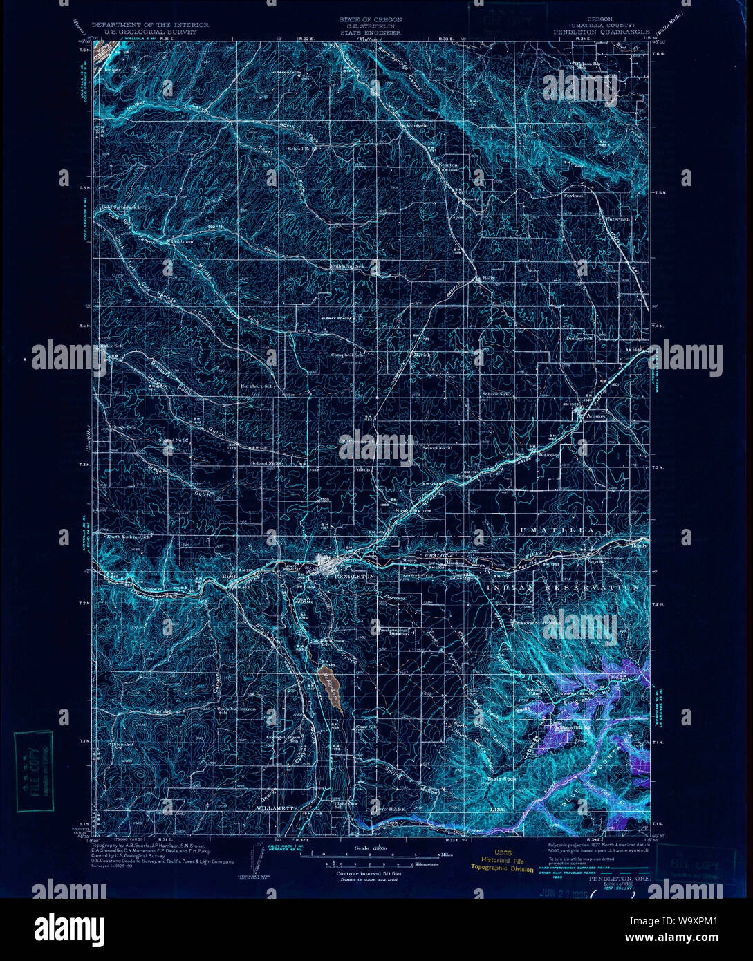 Map of pendleton oregon hi-res stock photography and images - Alamy