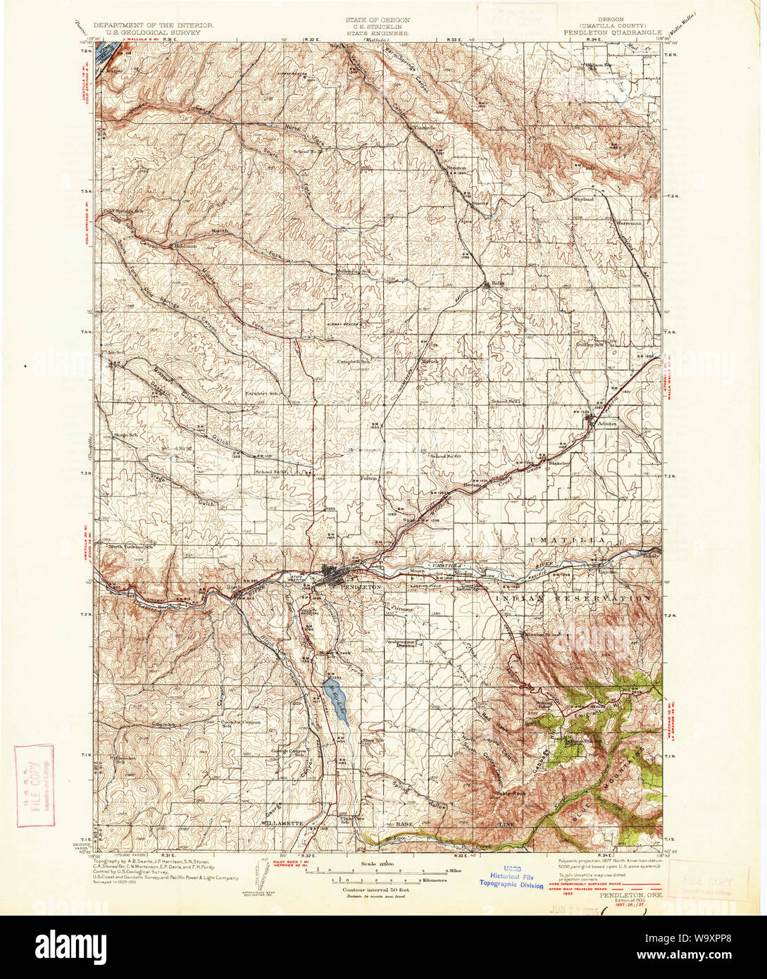 Pendleton oregon map hi-res stock photography and images - Alamy