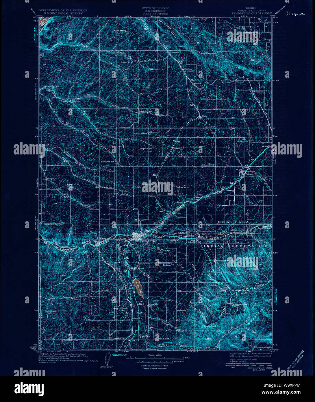 Map of pendleton oregon hi-res stock photography and images - Alamy