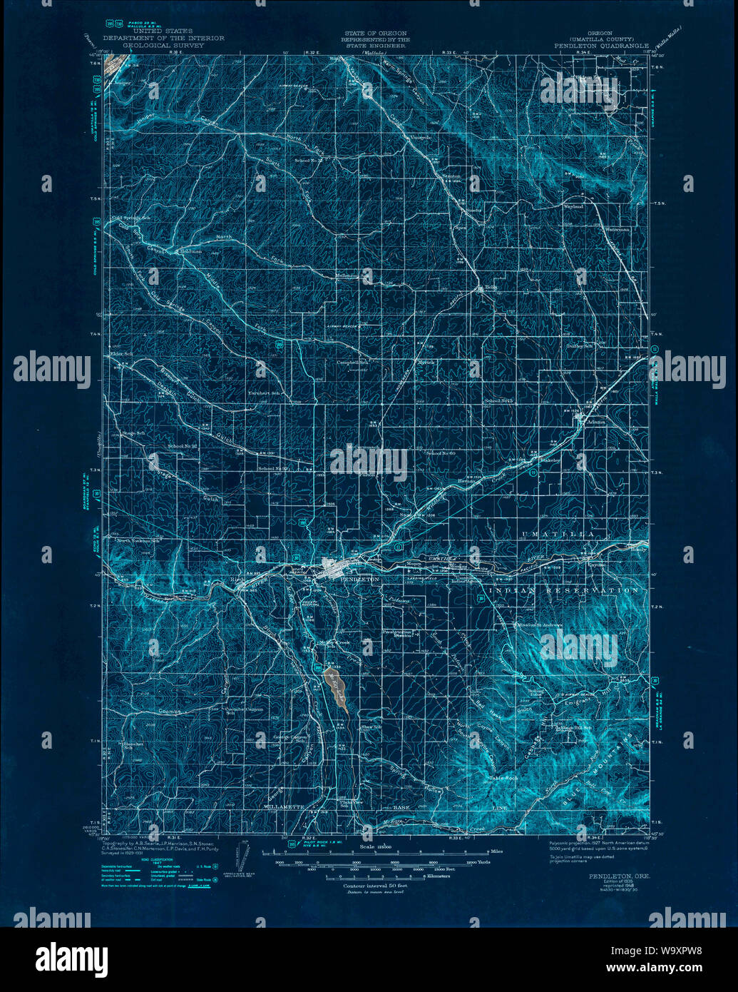 Pendleton oregon map hi-res stock photography and images - Alamy