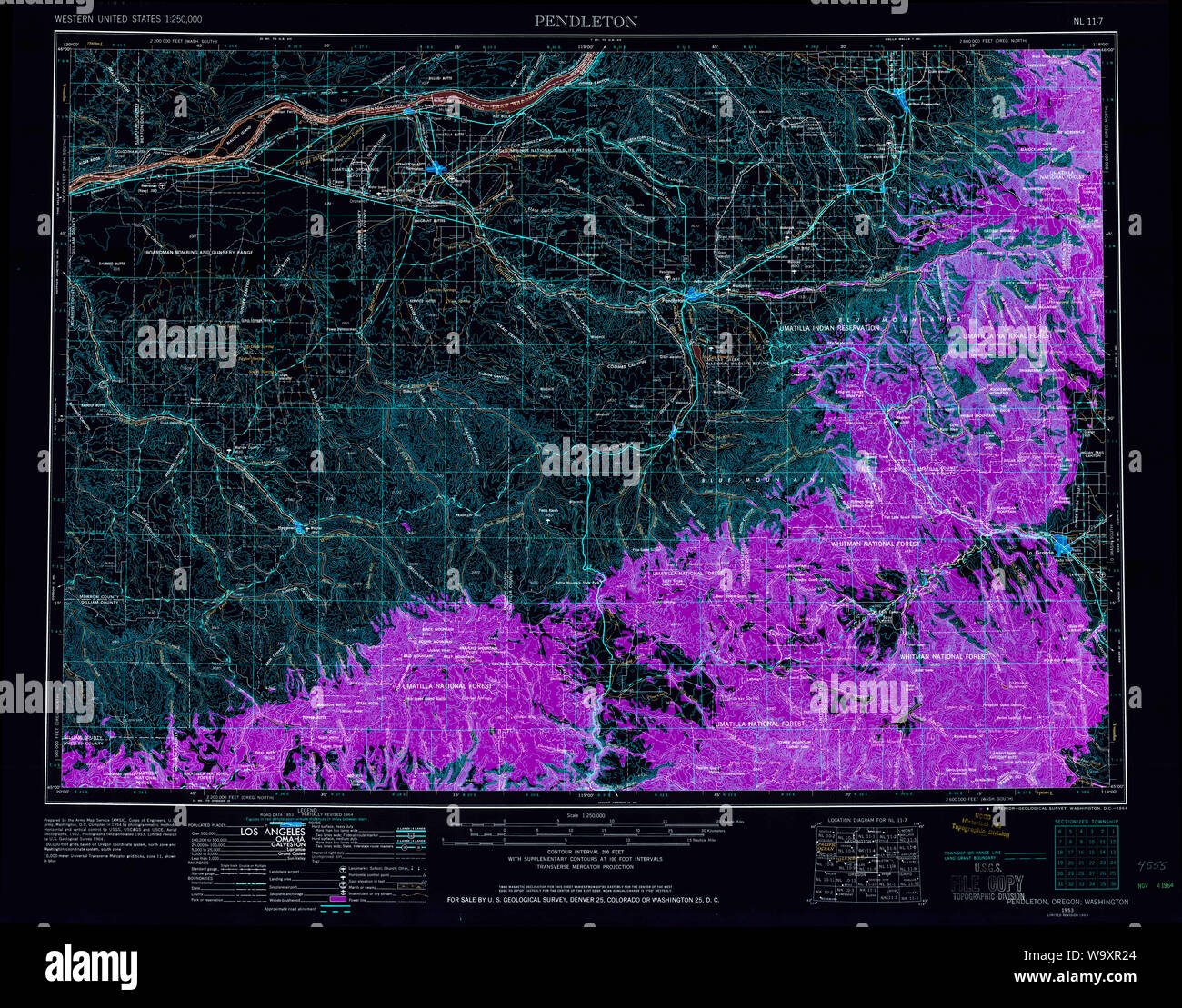 Map of pendleton oregon hi-res stock photography and images - Alamy