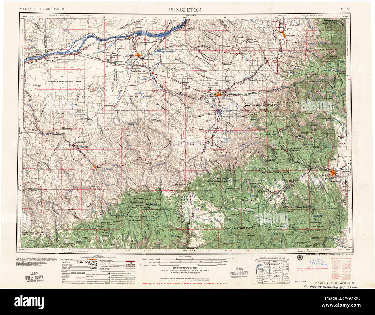 Pendleton oregon map hi-res stock photography and images - Alamy