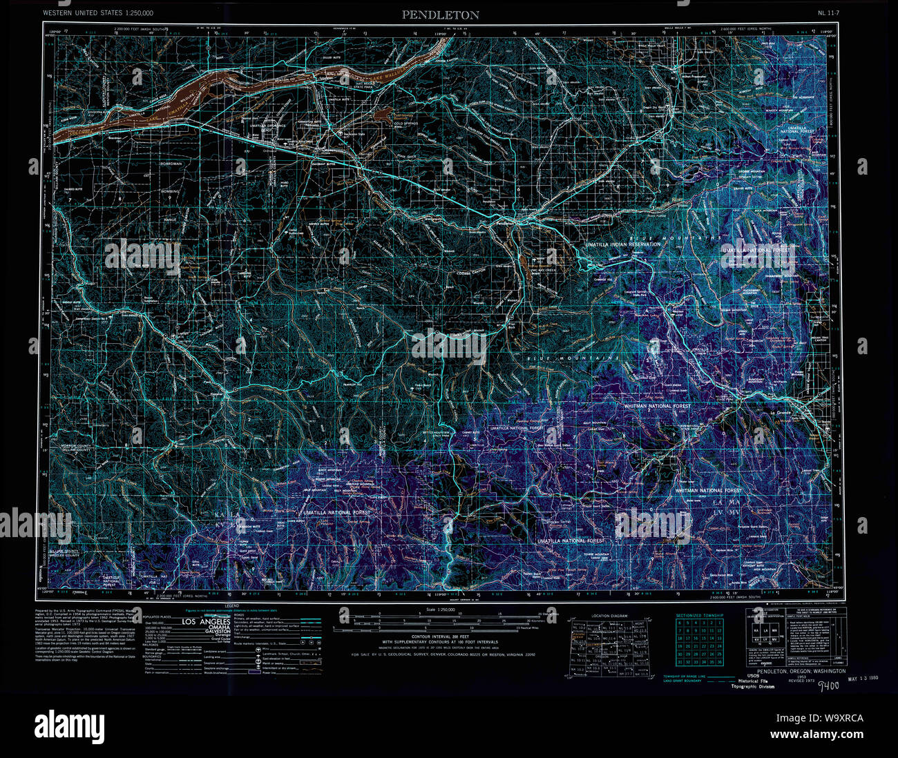 Pendleton oregon map hi-res stock photography and images - Alamy