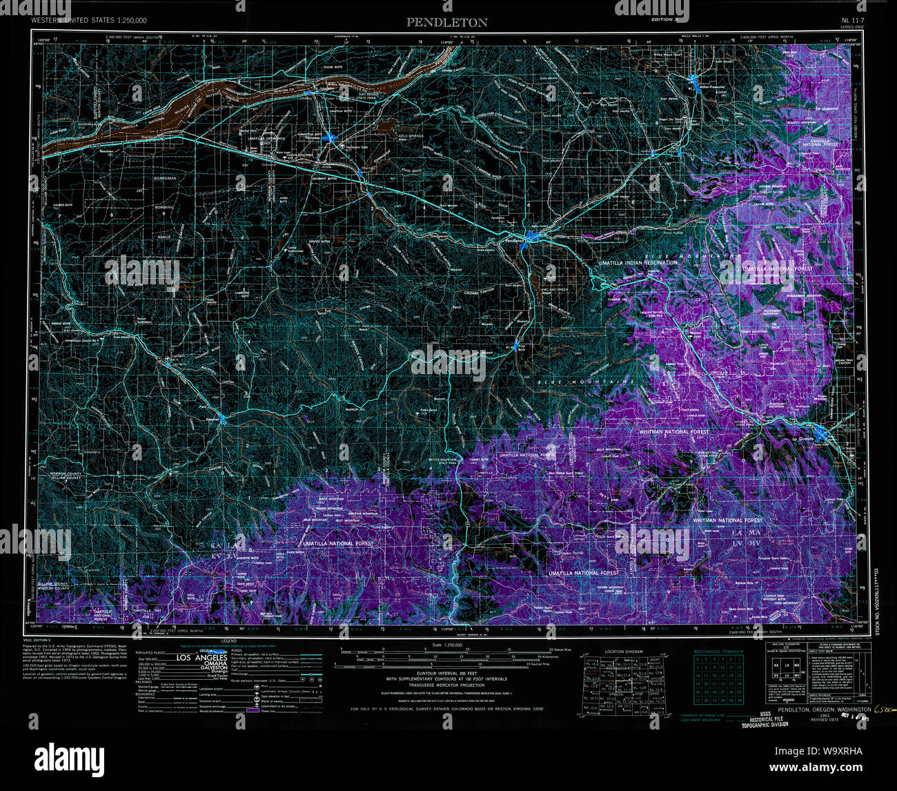 Map Of Pendleton Oregon High Resolution Stock Photography and Images ...