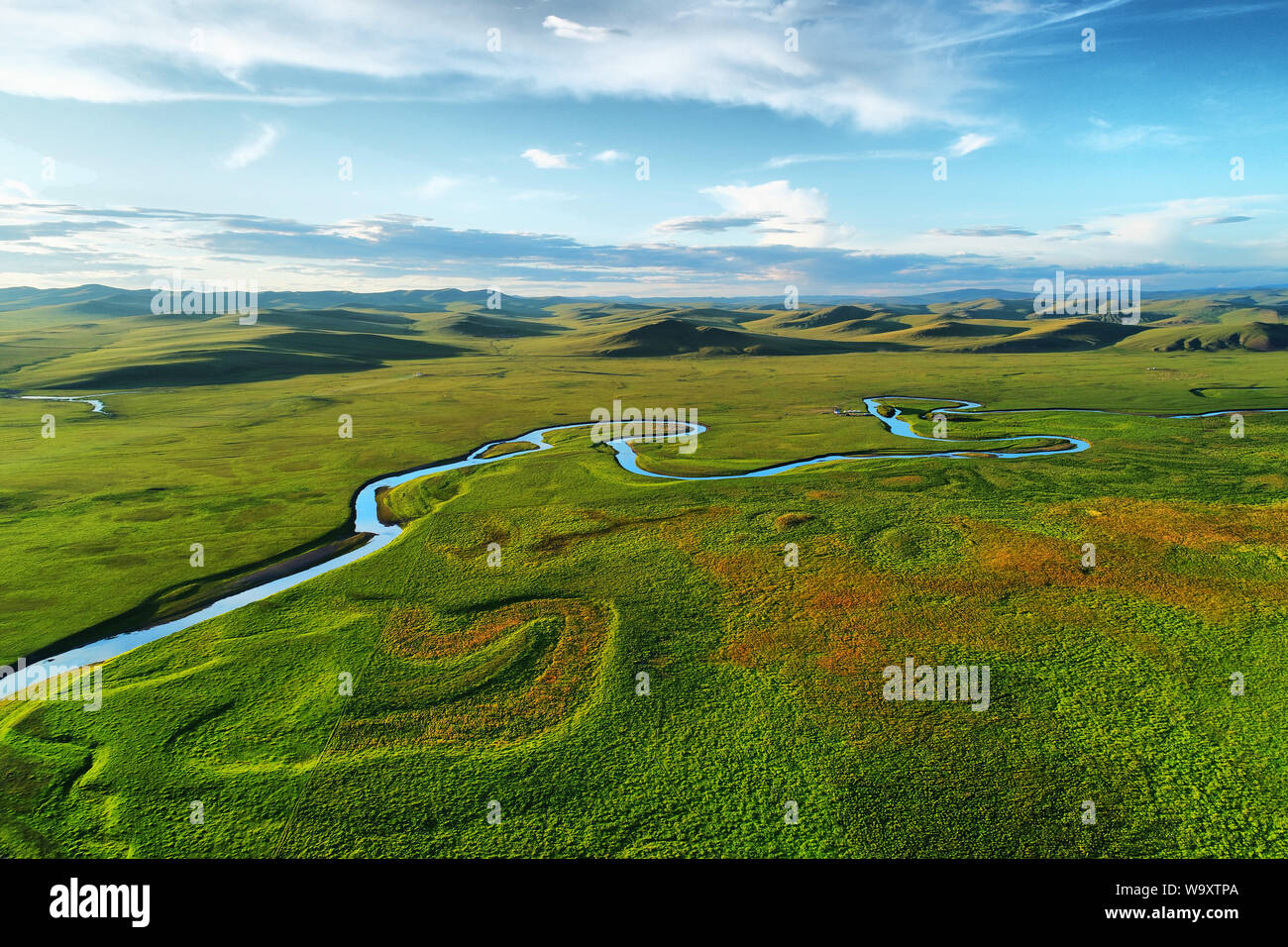 The hulunbuir prairie river Stock Photo - Alamy