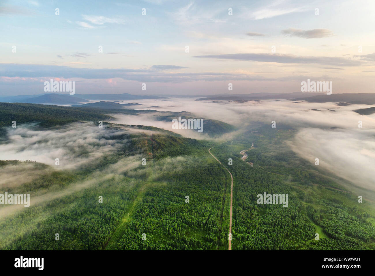 The greater hinggan mountains Lin hai cloudily Stock Photo - Alamy