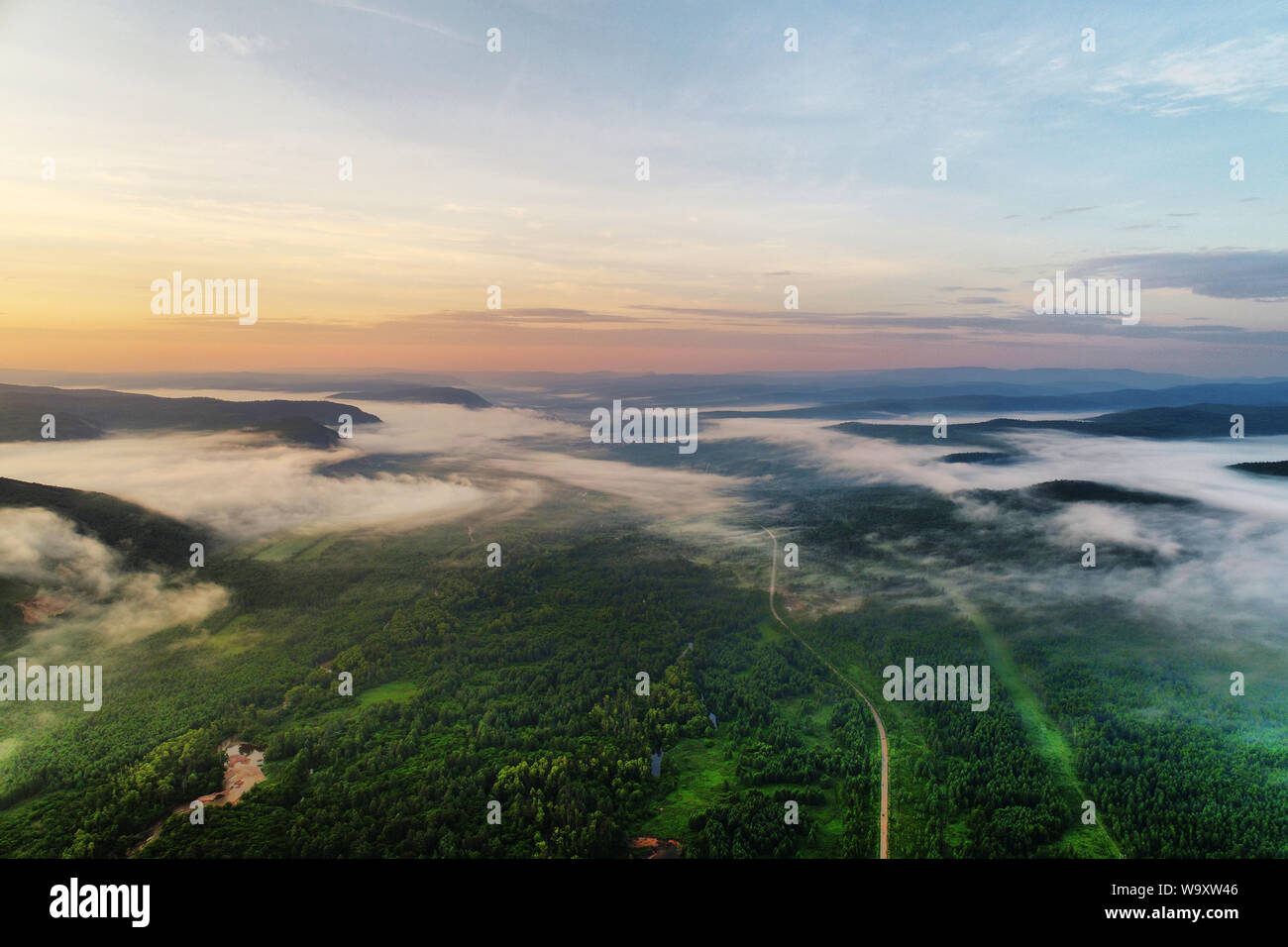 The greater hinggan mountains Lin hai cloudily Stock Photo - Alamy