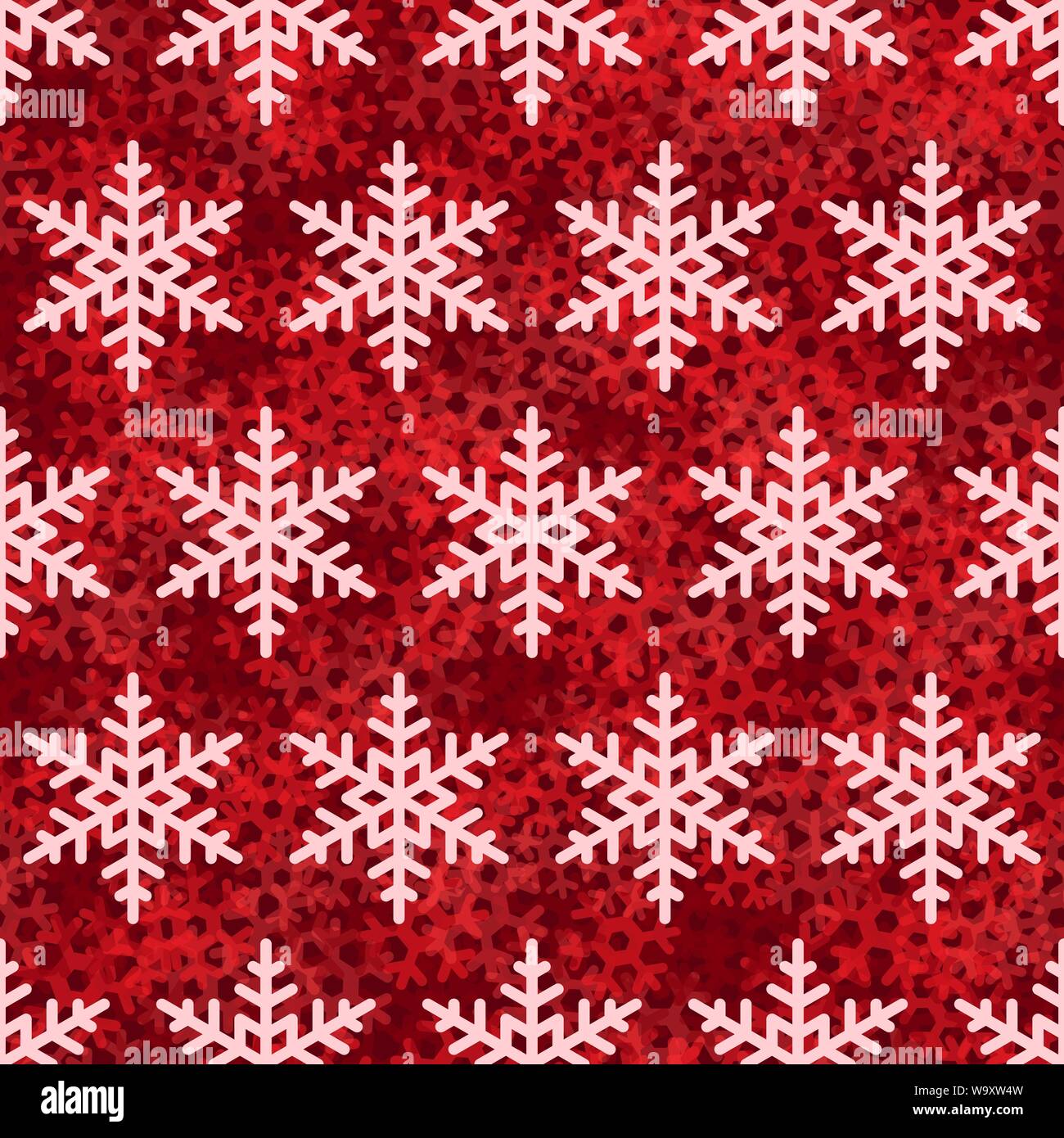 Snowflake seamless pattern. Red Snow background. Abstract wallpaper ...