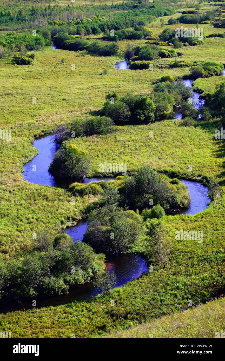 Meadow river scenery Stock Photo - Alamy