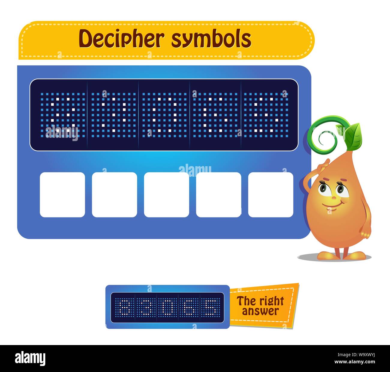 Visual Game for children and adults . Task game decipher symbols Stock ...