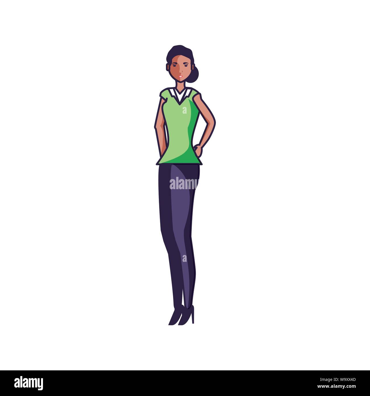 young woman beauty avatar character vector illustration design Stock ...