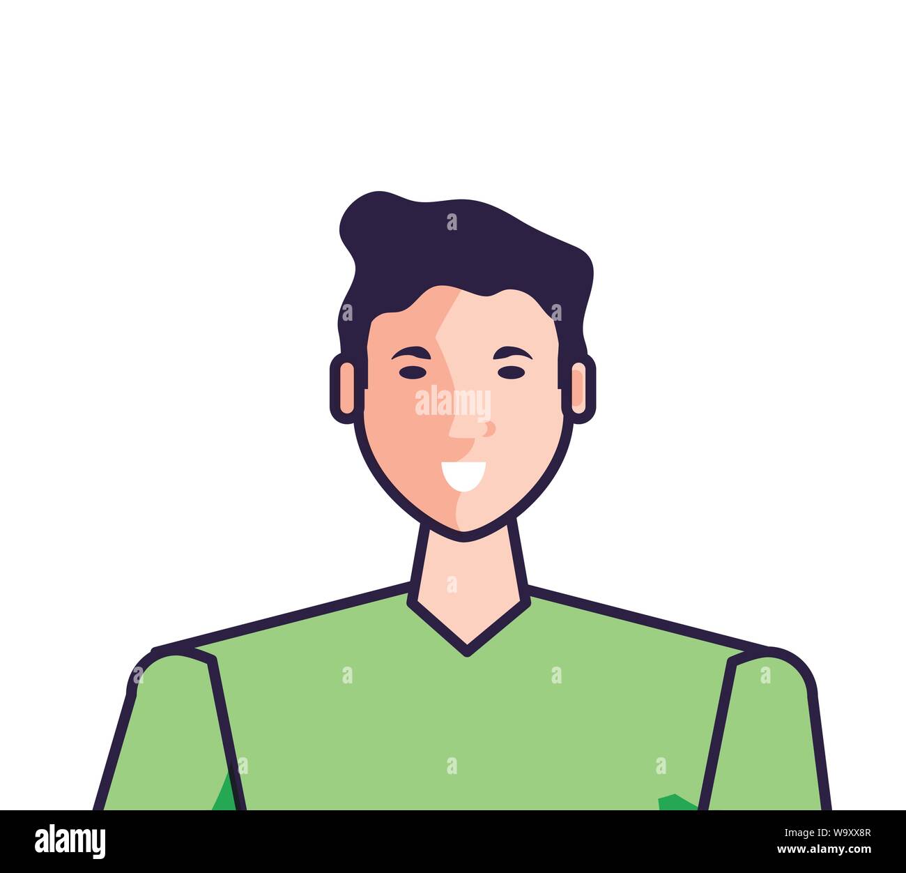 young man attractive avatar character vector illustration design Stock ...