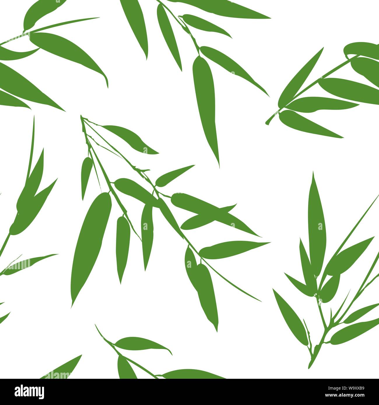 Bamboo green branches seamless background. Vector illustration Stock ...