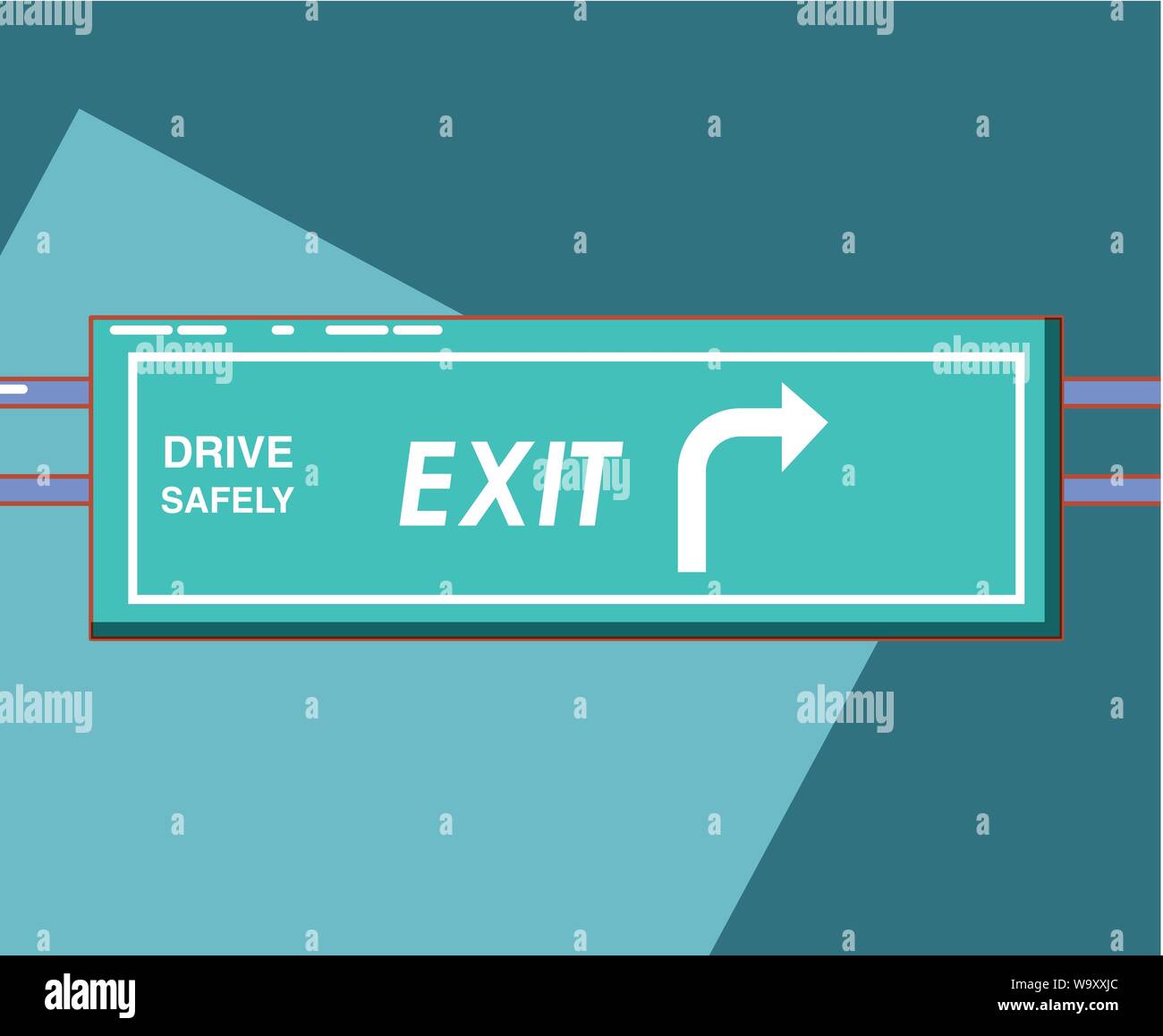 drive safely exit traffic signal vector illustration Stock Vector Image ...
