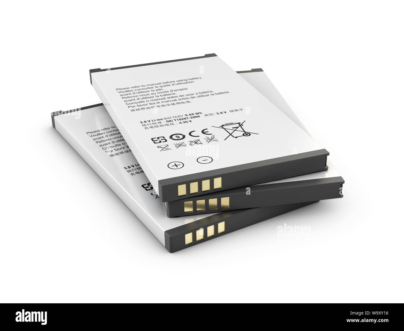 3d Illustration of mobile phone battery isolated white Stock Photo - Alamy