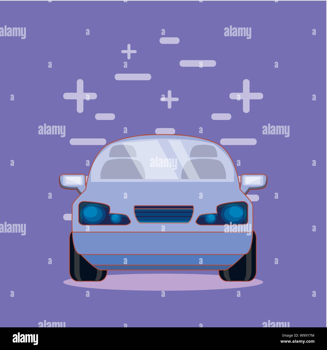car vehicle transport purple background vector illustration Stock ...