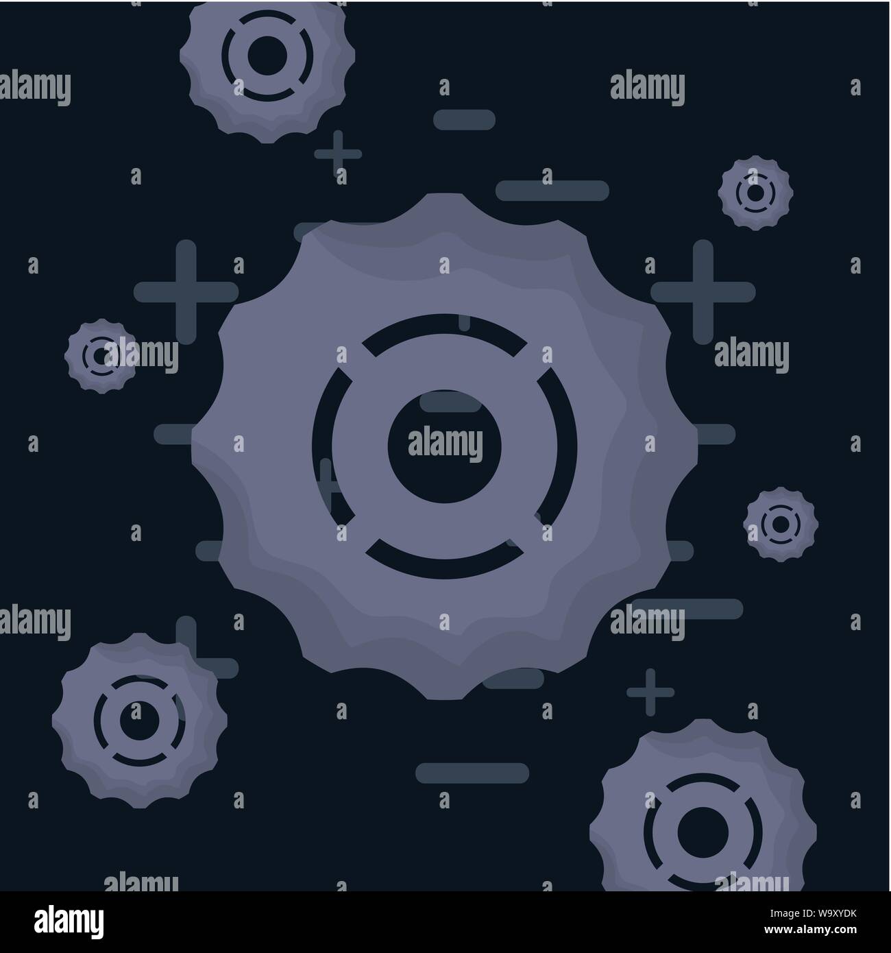 gear wheels pattern over black background, vector illustration Stock ...