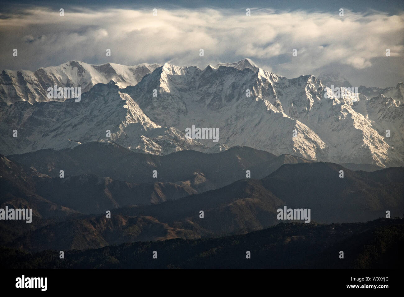 Mountain Ranges Covered in Snow Stock Photo - Alamy