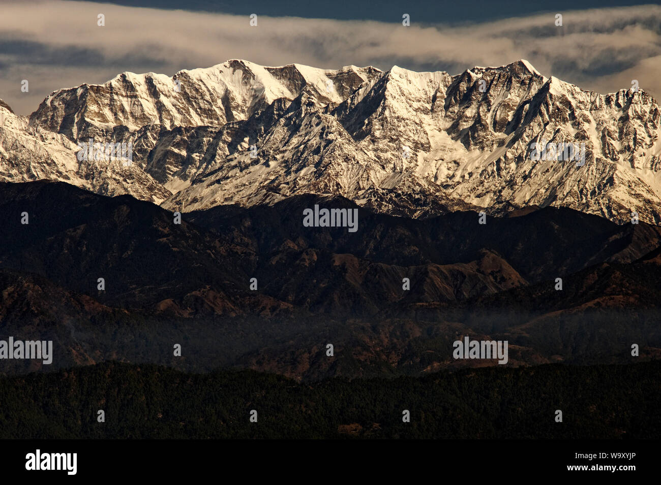 Mountain Ranges Covered in Snow Stock Photo - Alamy