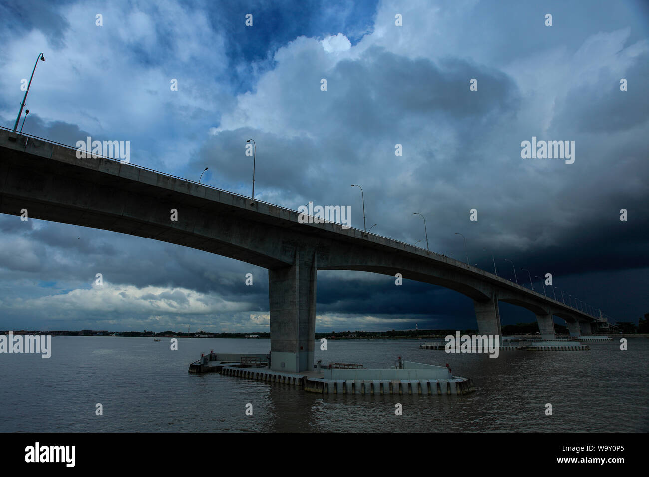 Khan Jahan Ali Bridge over Rupsa or Bhairab River in Khulna, Bangladesh and named after Khan ...