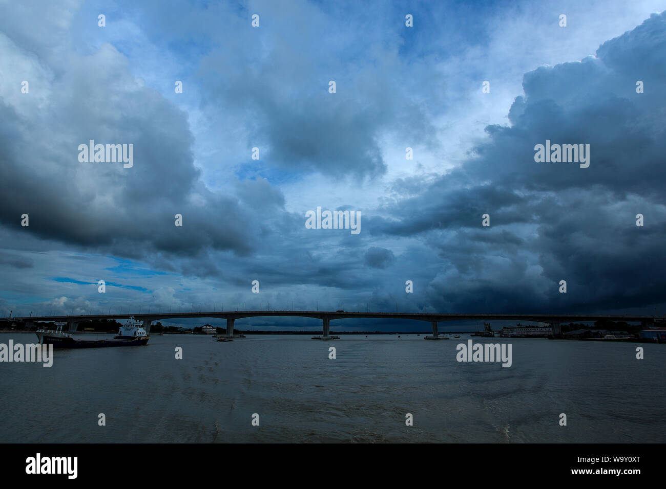 Khan Jahan Ali Bridge over Rupsa or Bhairab River in Khulna, Bangladesh ...