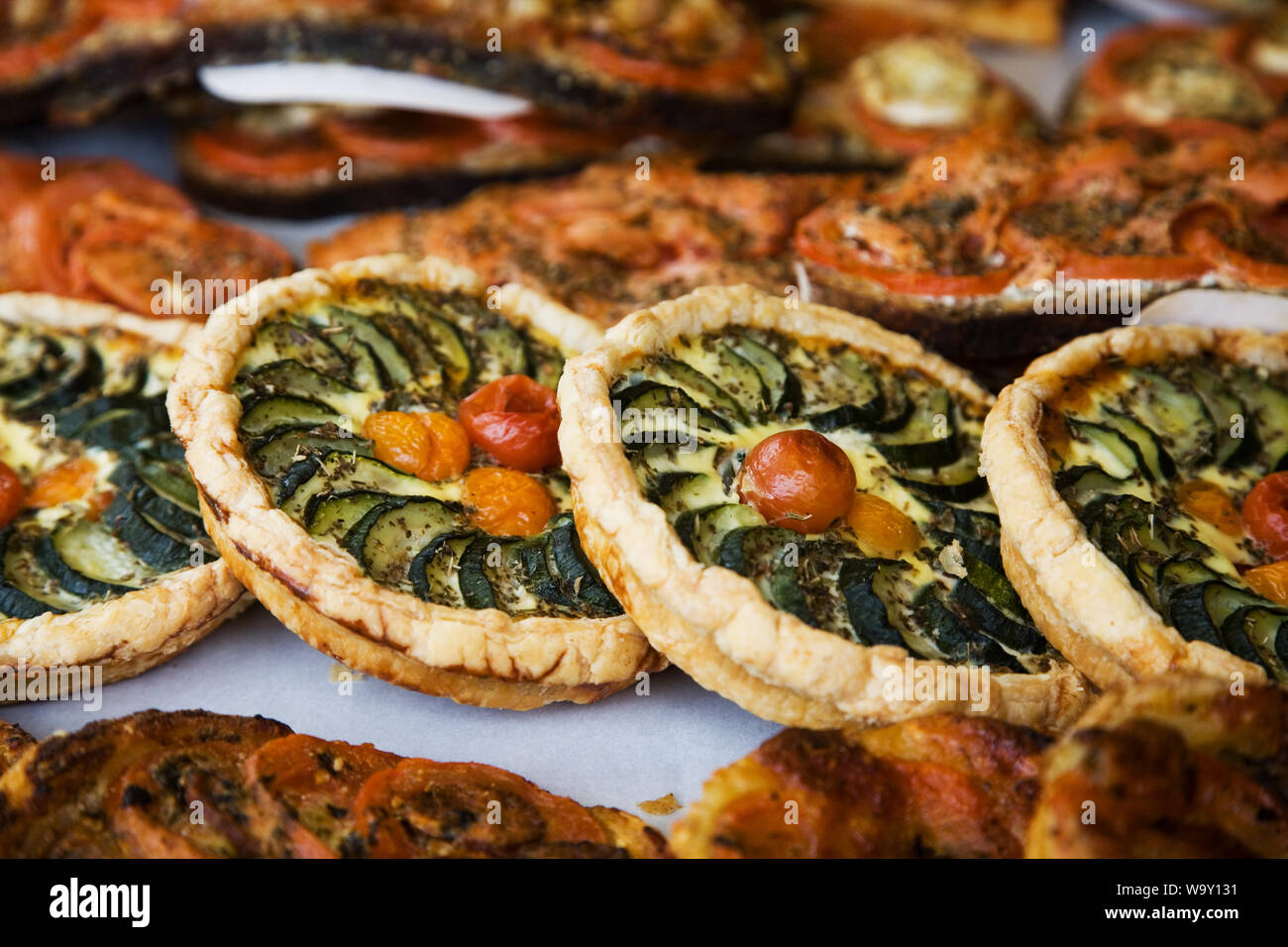 France Paris Quiche on display in market Stock Photo - Alamy