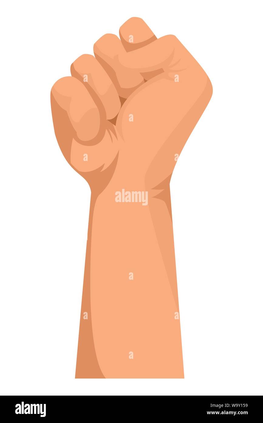 Hand clenched fist sign cartoon Stock Vector Image & Art - Alamy