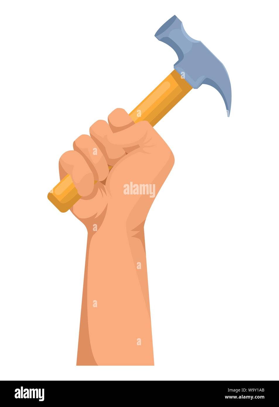 Construction worker hand holding tool Stock Vector Image & Art - Alamy