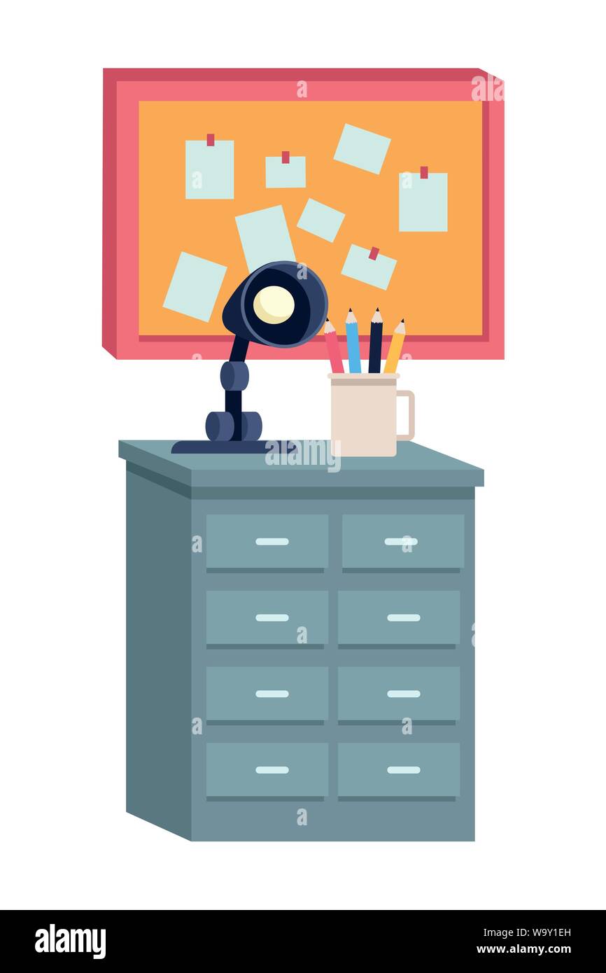 Office and workplace elements cartoons Stock Vector Image & Art - Alamy