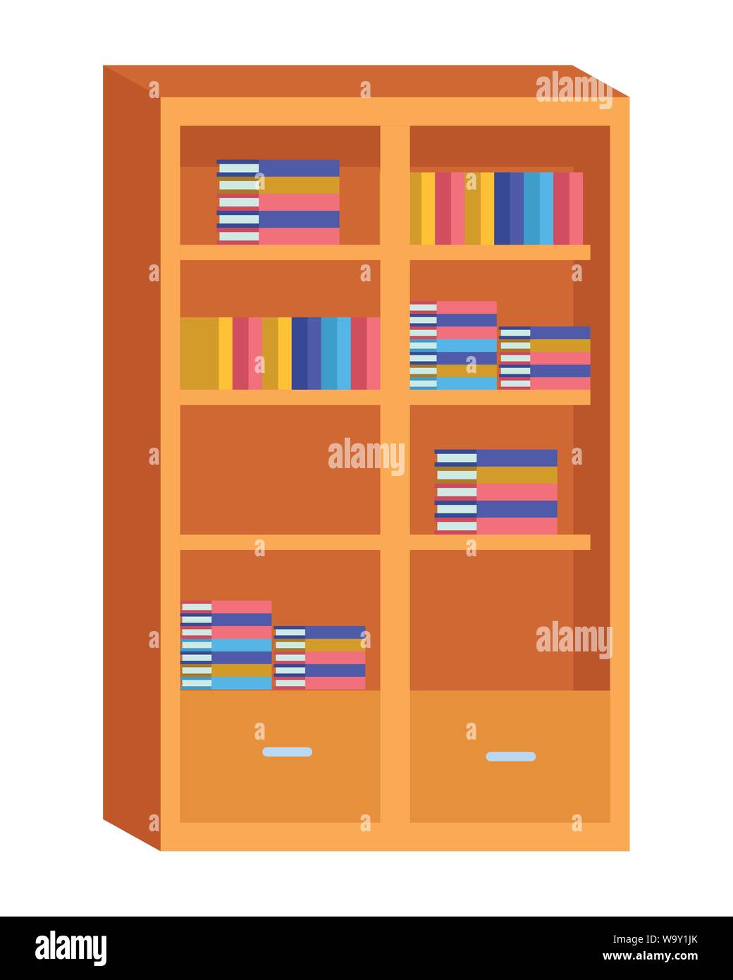 Library with books and drawers Stock Vector Image & Art - Alamy
