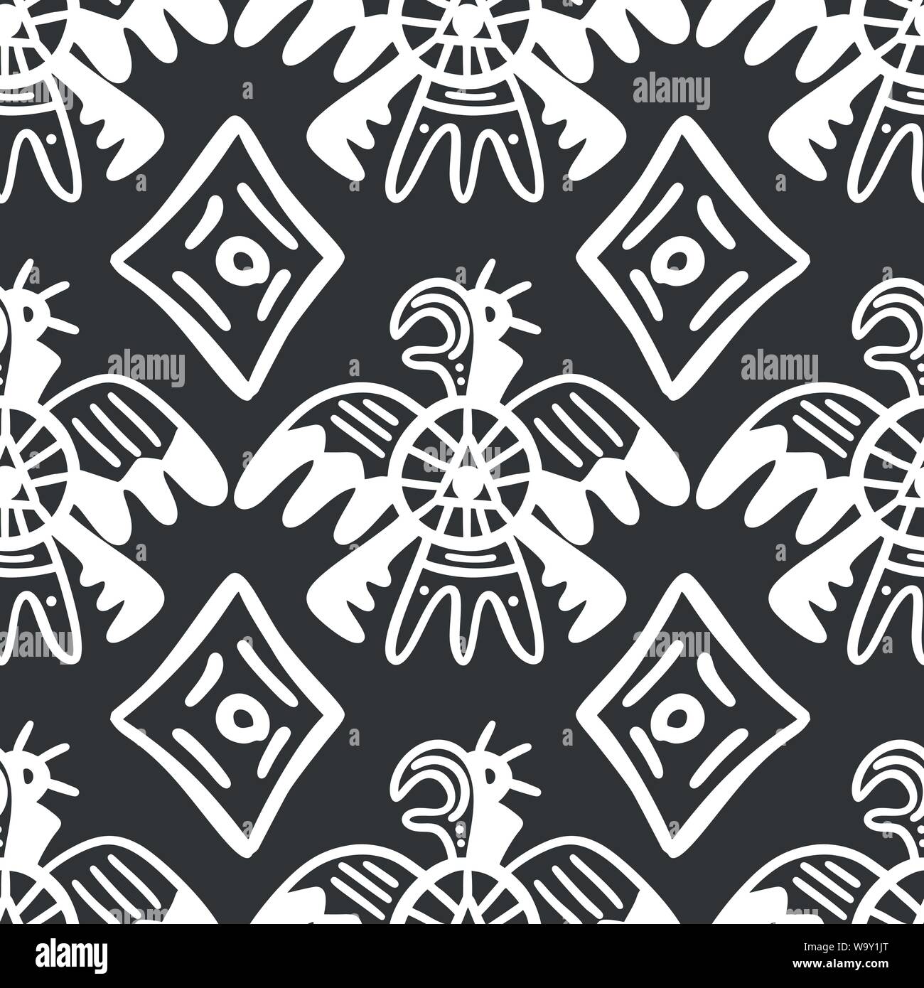 Seamless aztec vector pattern. Tribal traditional indian fabric design ...