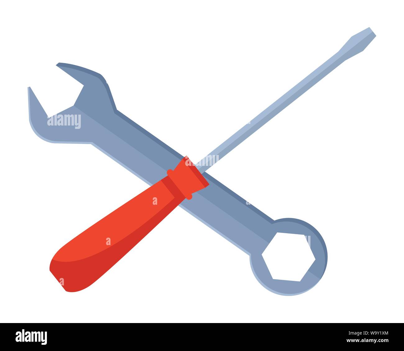 Construction tools crossed cartoon symbol Stock Vector Image & Art - Alamy