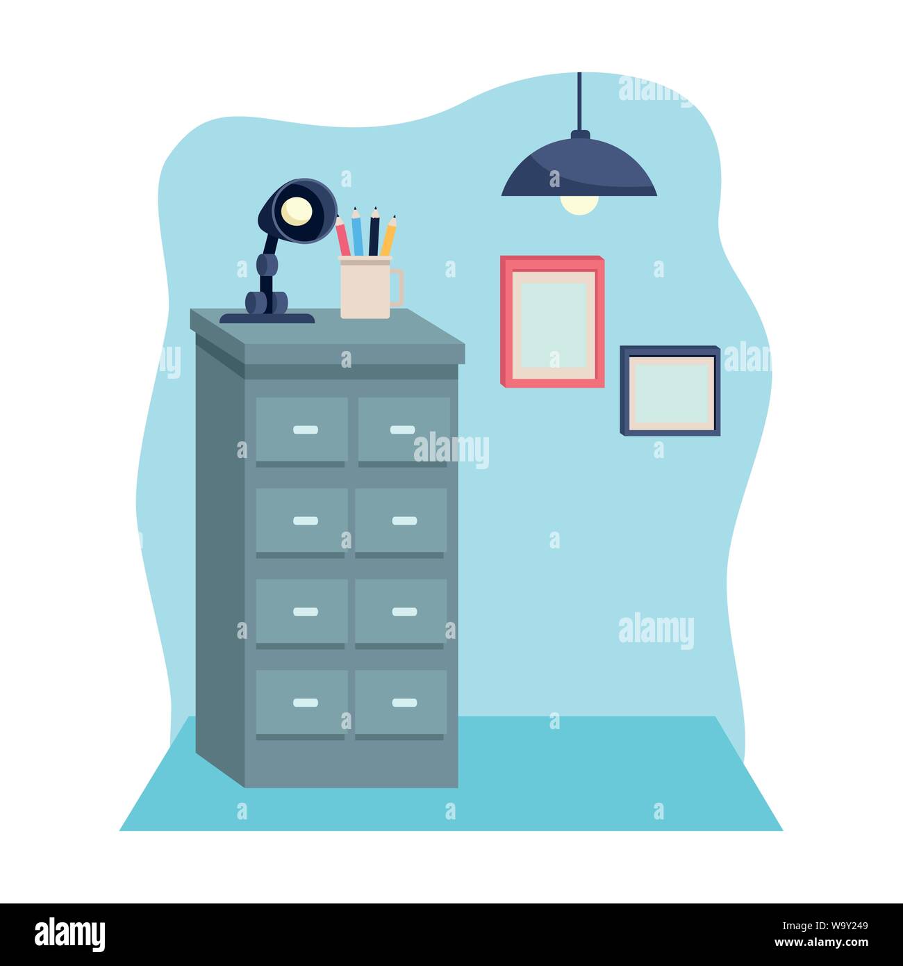 Office and workplace elements cartoons Stock Vector Image & Art - Alamy