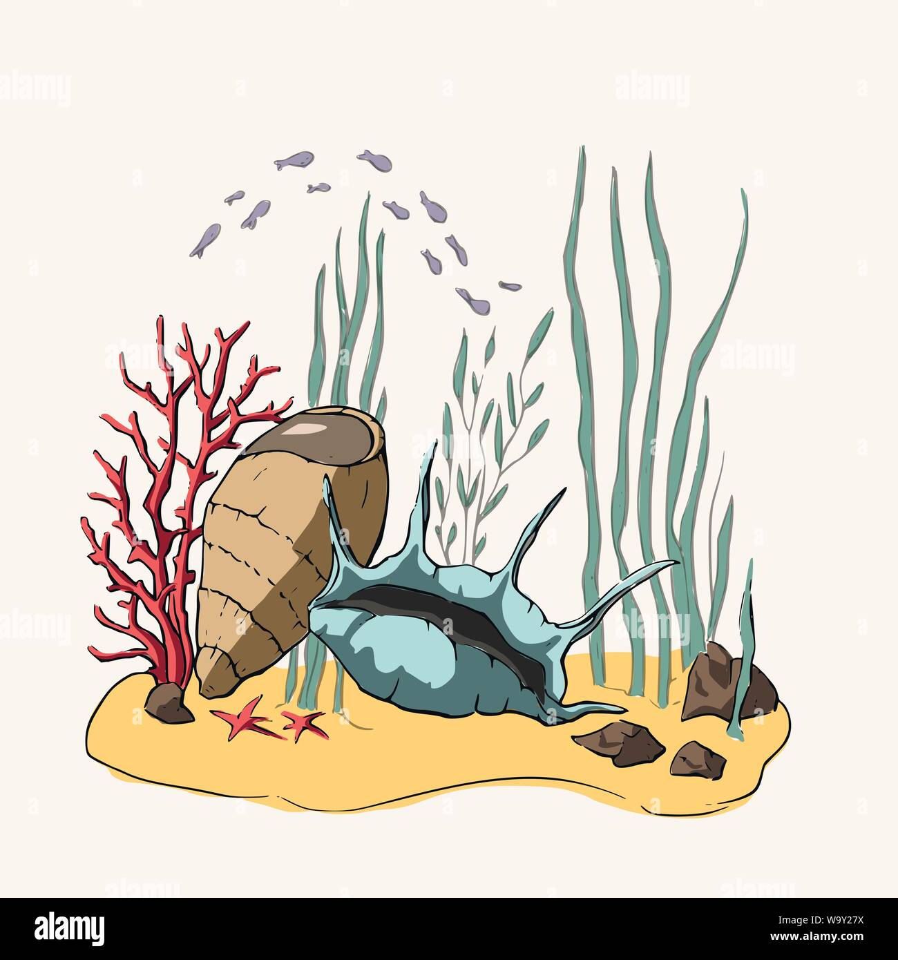 Corals sand Stock Vector Images - Alamy