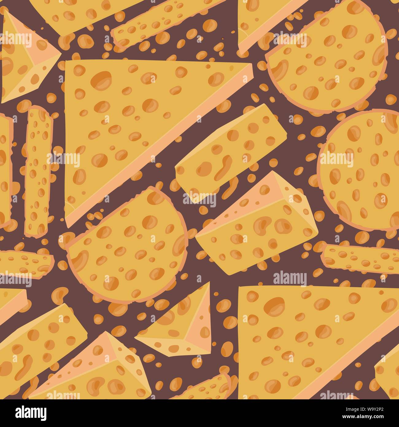 Seamless vector pattern with cheese slices. Food tasty illustraton ...