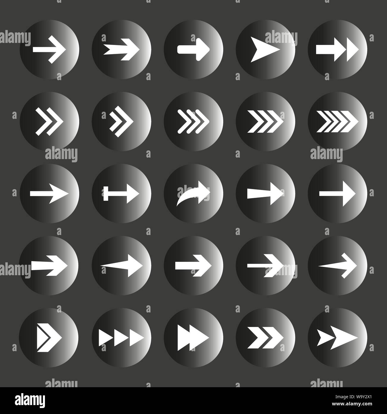 Vector illustration, flat design. Arrow icon set Stock Vector Image ...