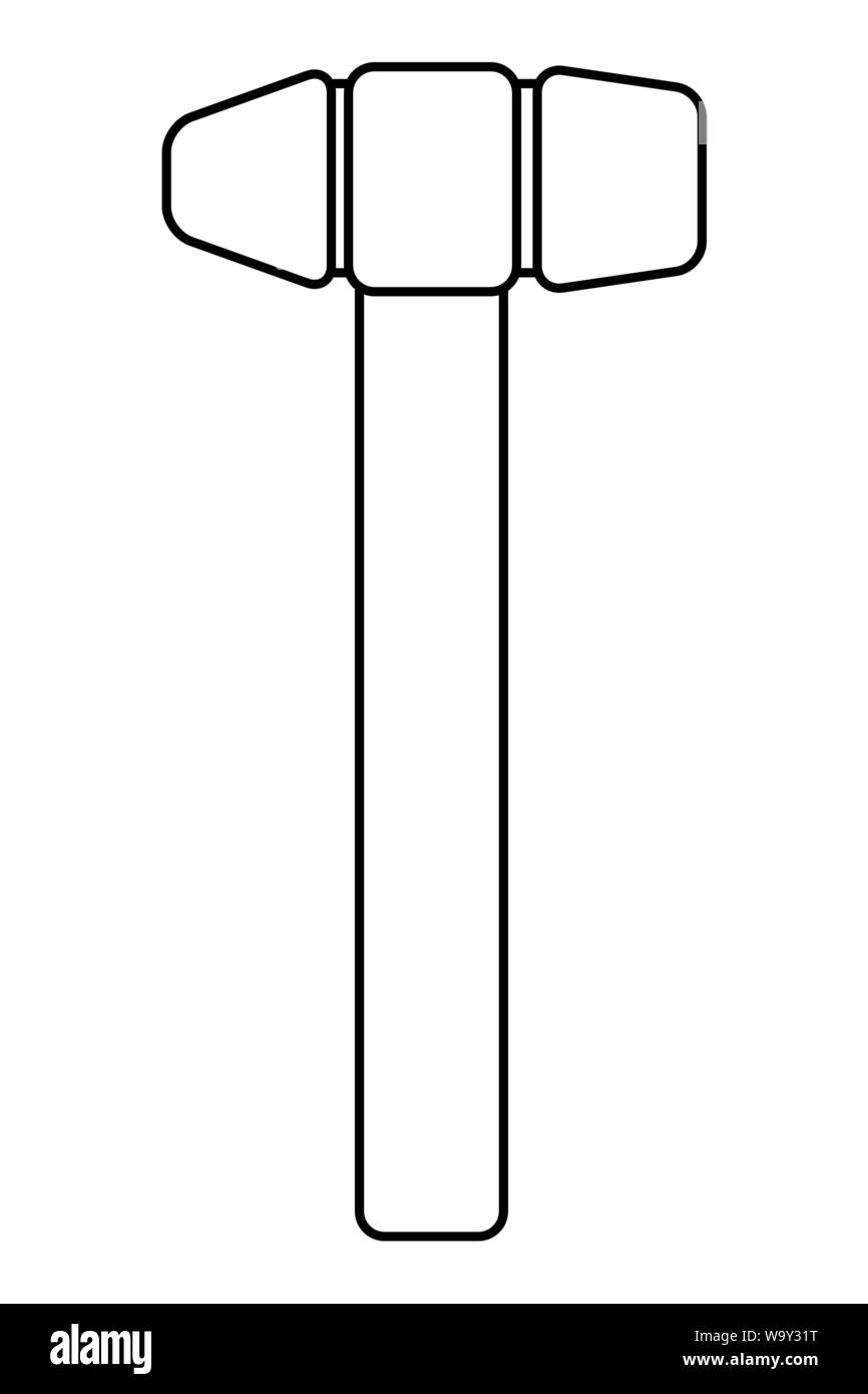 Mallet construction tool symbol isolated in black and white Stock ...