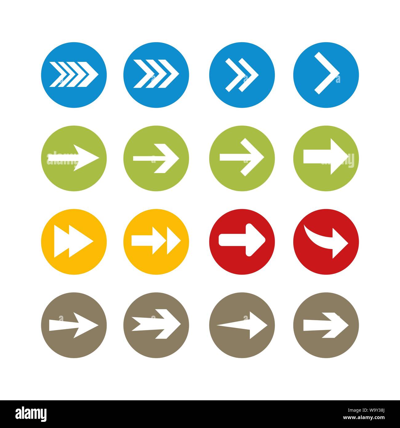 Vector illustration, flat design. Arrow icon set Stock Vector Image ...