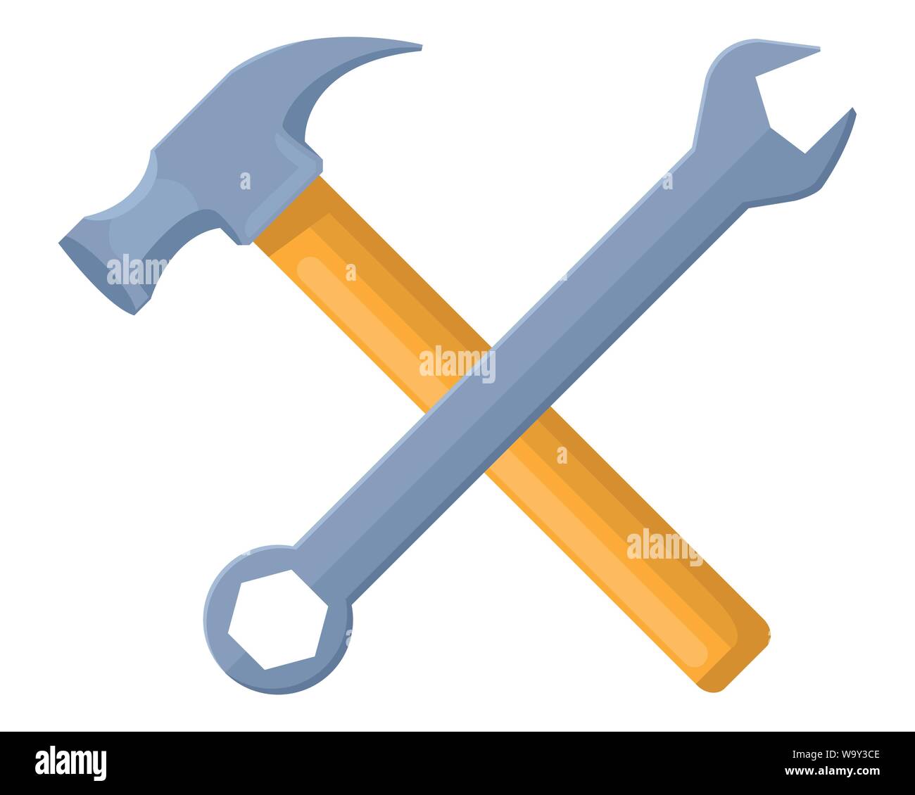 Construction tools crossed cartoon symbol Stock Vector Image & Art - Alamy