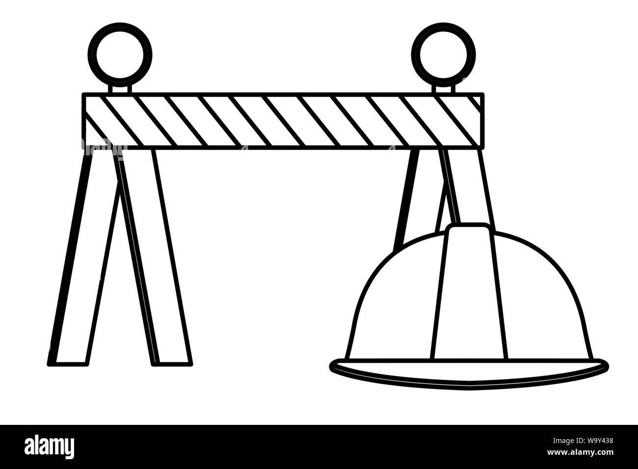 Construction tools and equipment cartoons in black and white Stock ...