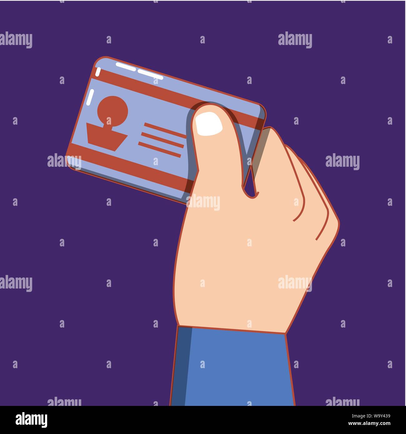hand holding a driving license vector illustration Stock Vector Image ...