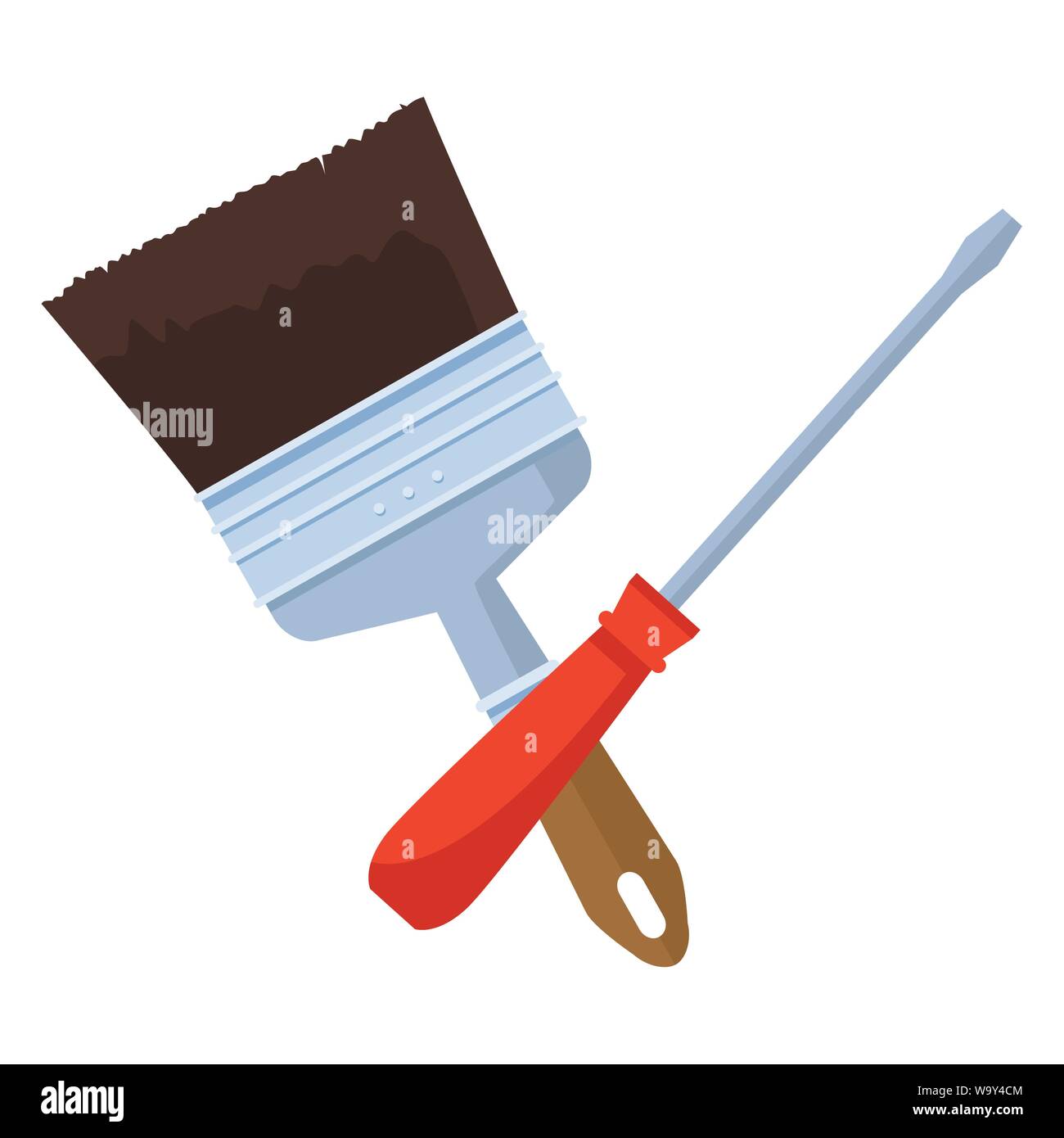 Construction tools crossed cartoon symbol Stock Vector Image & Art - Alamy
