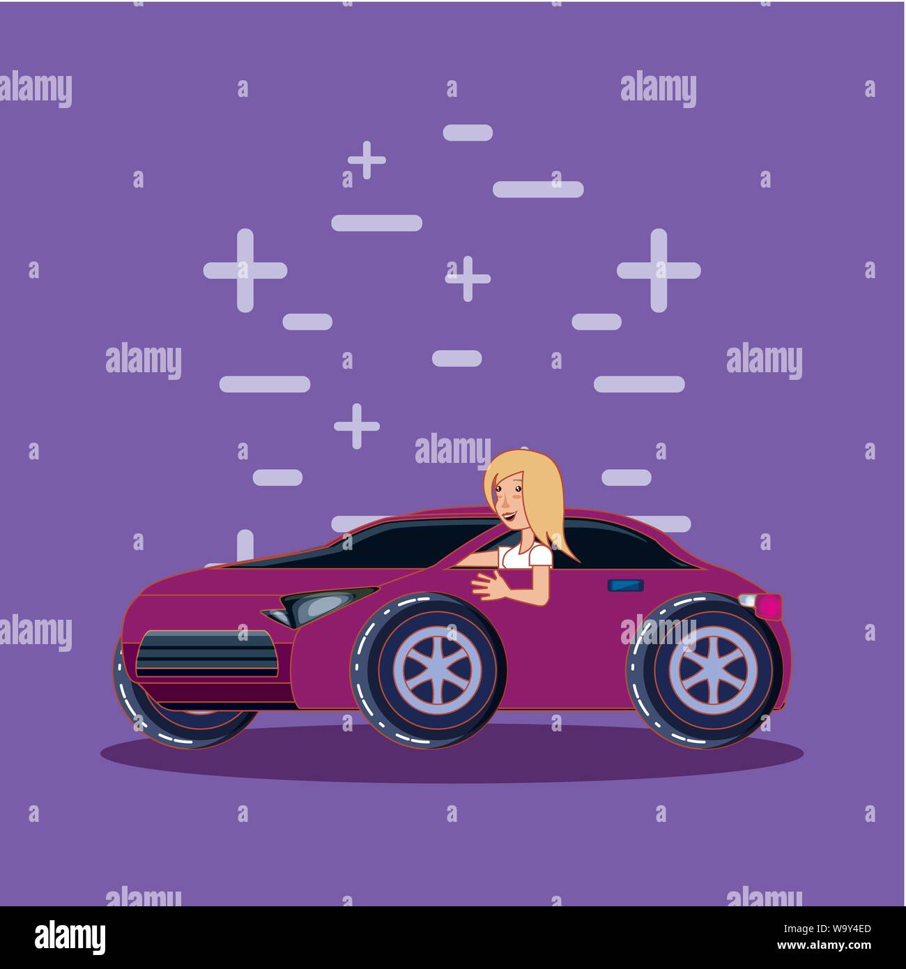 drive safely woman driving a car vector illustration Stock Vector Image ...